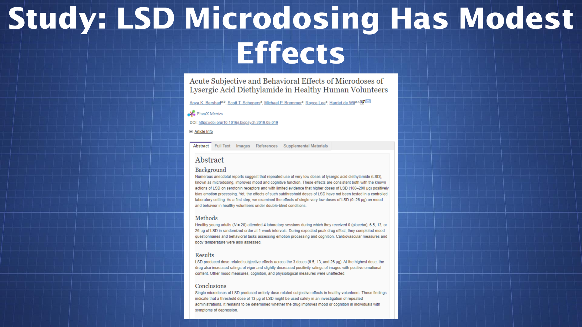 Overview: Controlled Trial of LSD Microdosing Reveals Modest Effects ...